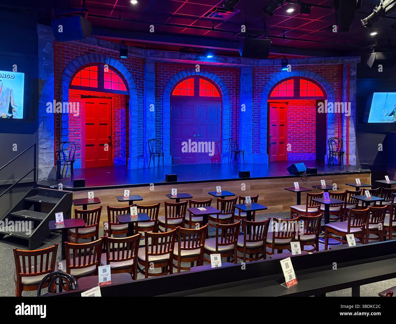 Second City Toronto comedy club interior showing the stage with brick ...