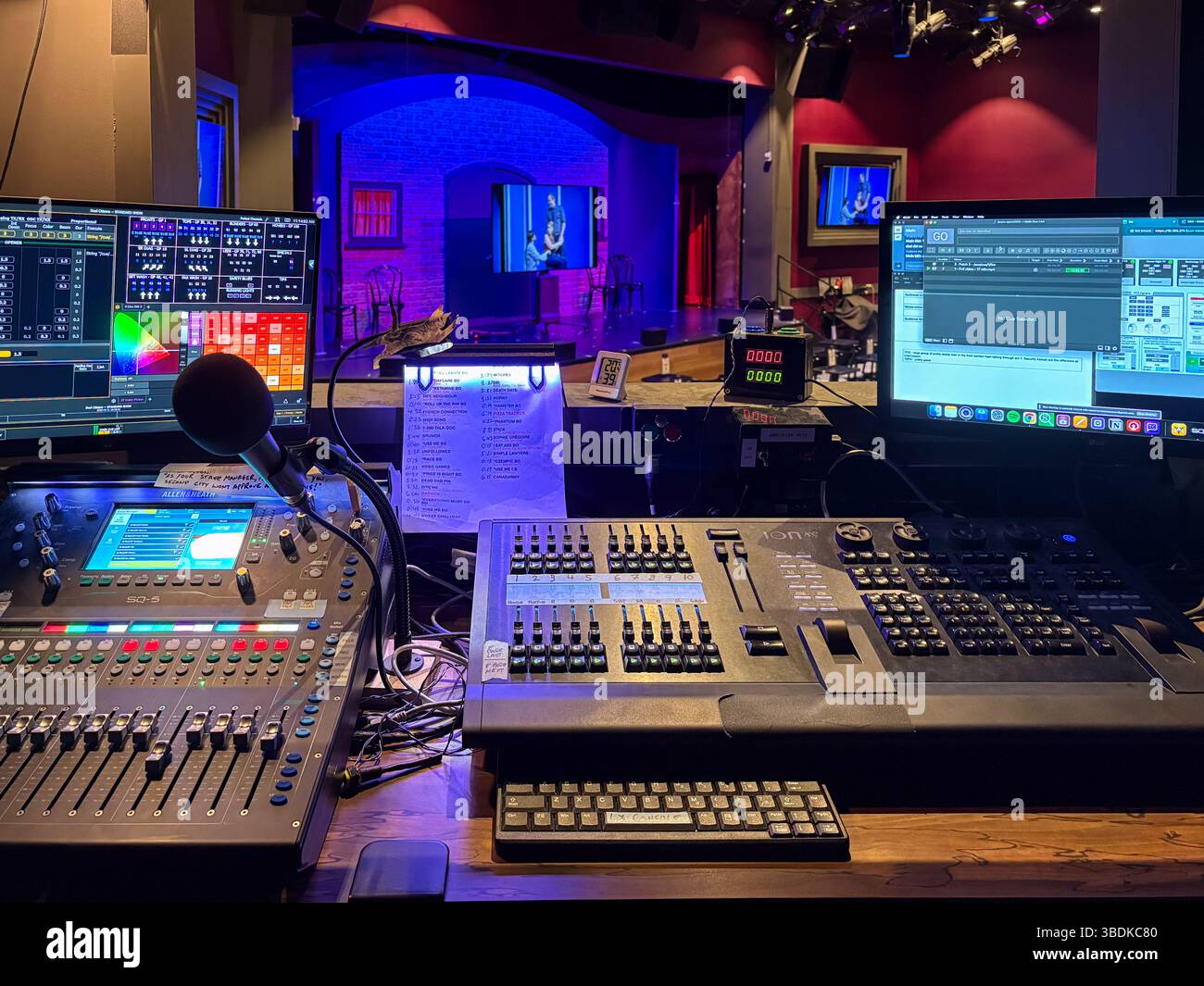 Second City Toronto. Control booth with sound and light boards ...
