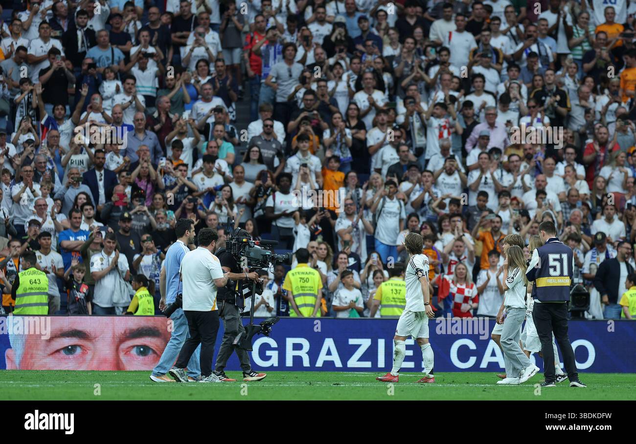 Madrid, Spain. 24th May, 2025. Luka Modric during his last match in a ...