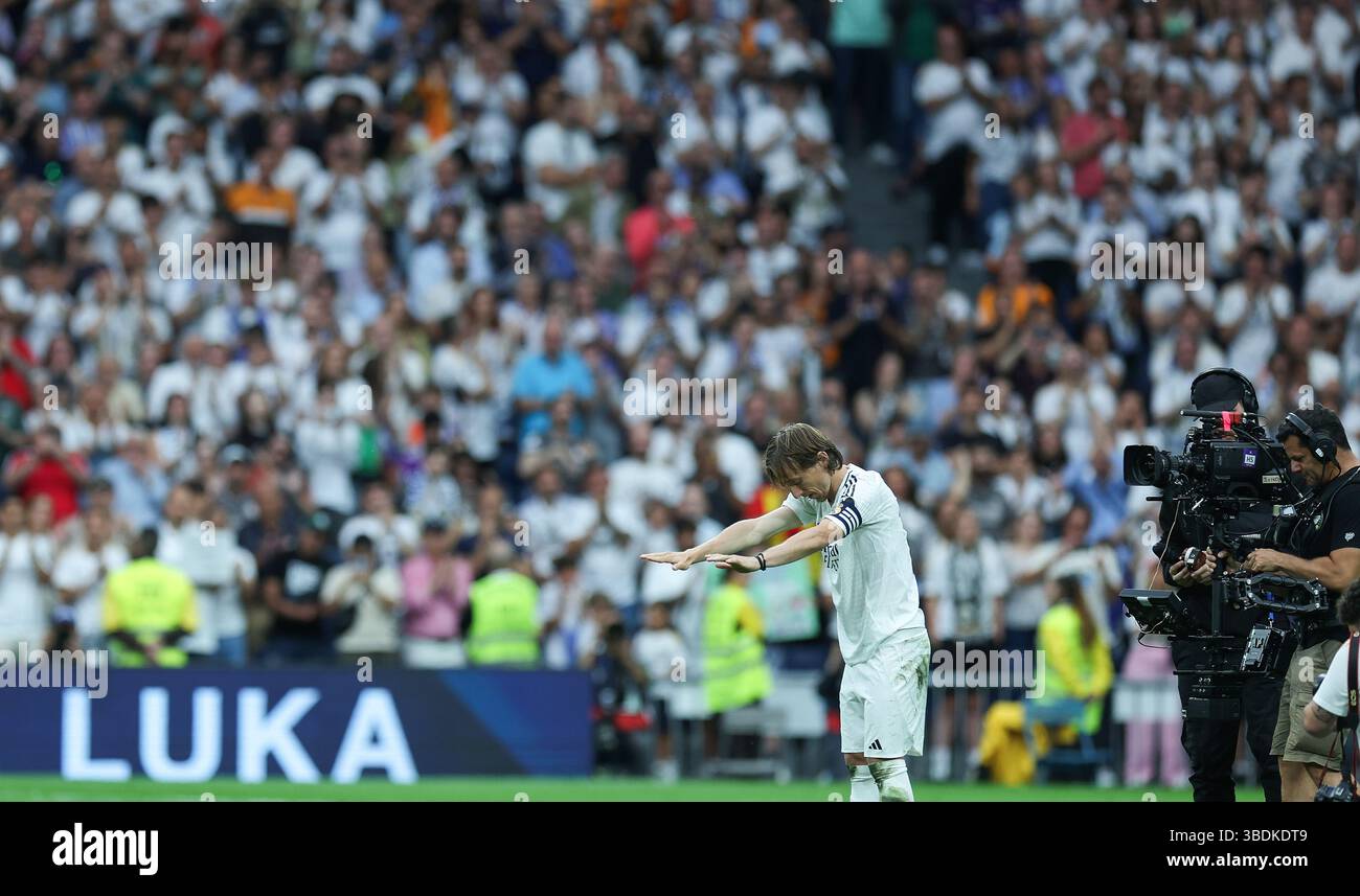Madrid, Spain. 24th May, 2025. Luka Modric during his last match in a ...