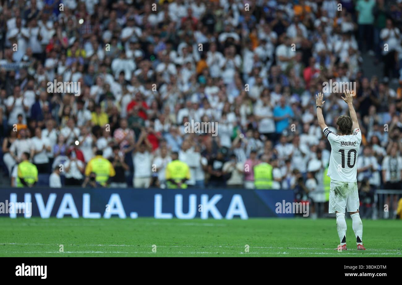 Madrid, Spain. 24th May, 2025. Luka Modric during his last match in a ...
