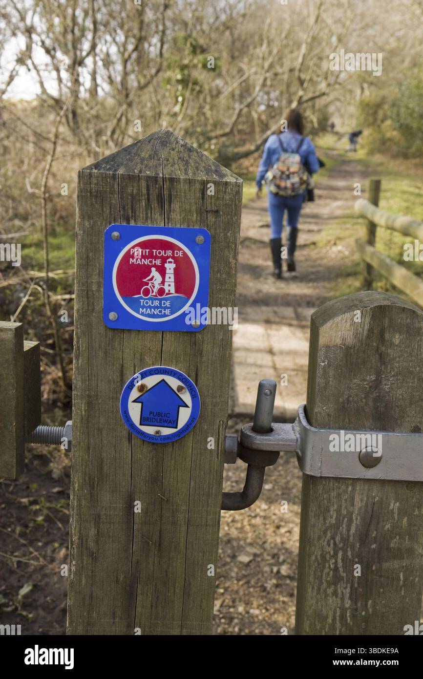 Petit Tour de Manche sign on gatepost, 450 km ride along part of the ...