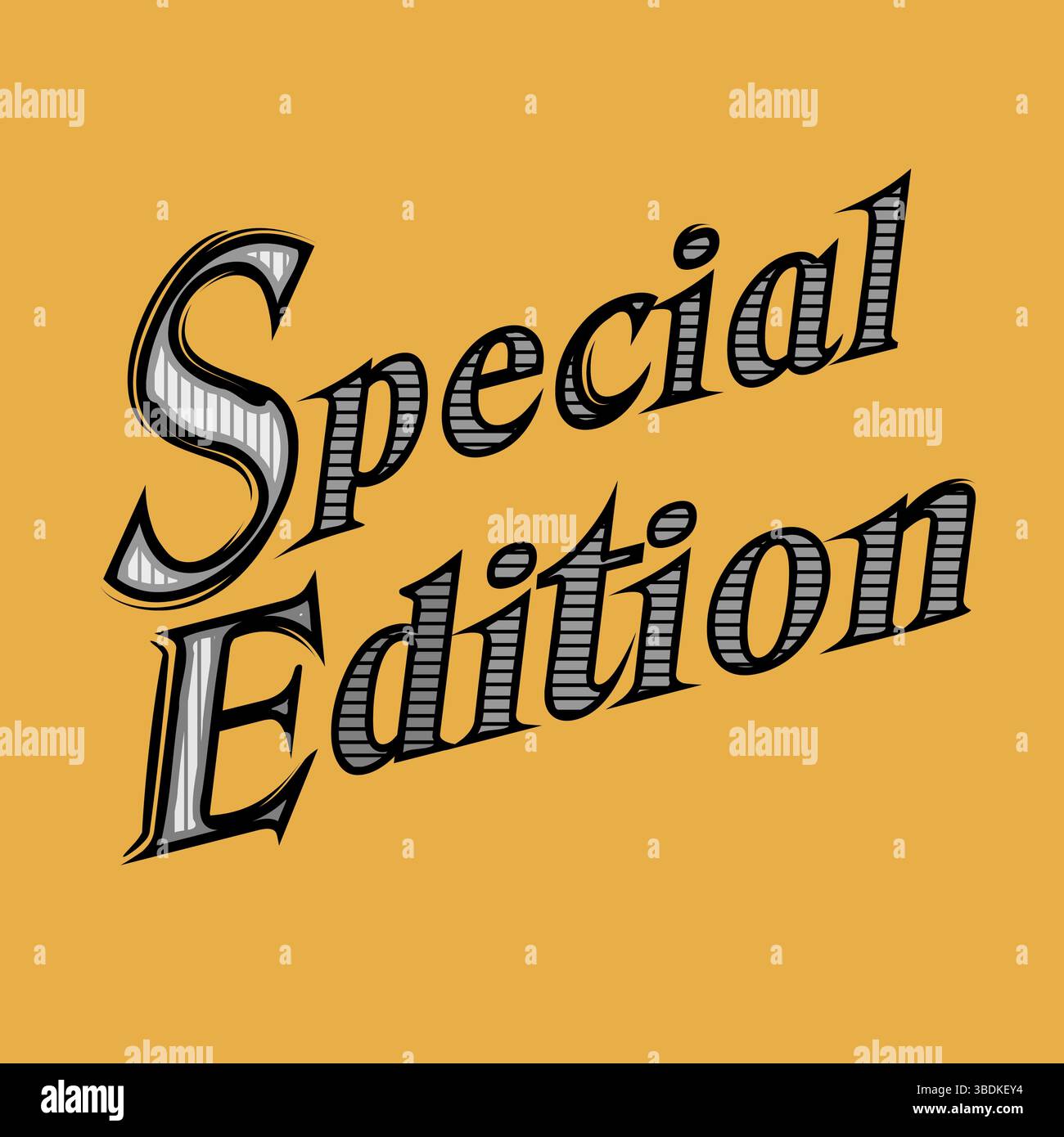 Decorative words Special Edition on an orange background, vintage style ...