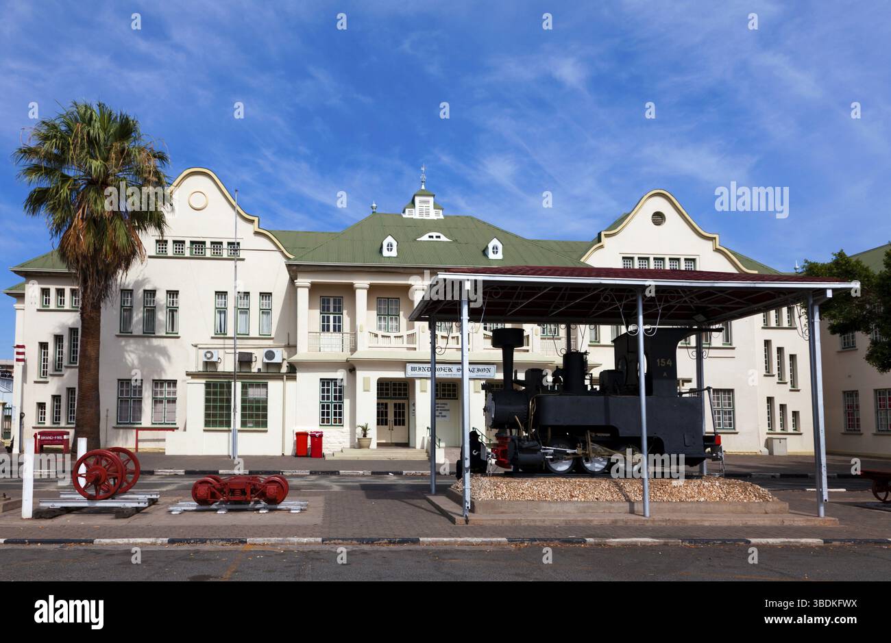 The historic railway station in Windhoek, the capital of Namibia Stock ...