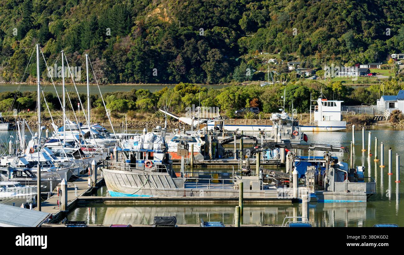Havelock Marina, Marlborough Sounds, south island, Aotearoa / New ...