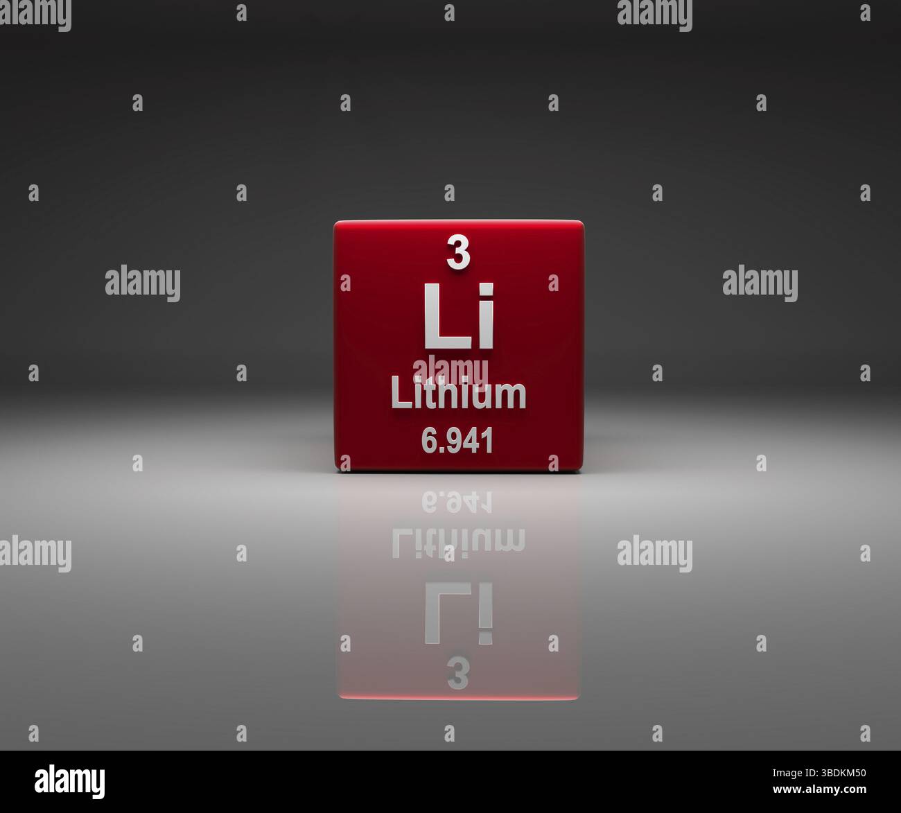 Cube with lithium number 3 periodic table, 3d rendering Stock Photo - Alamy