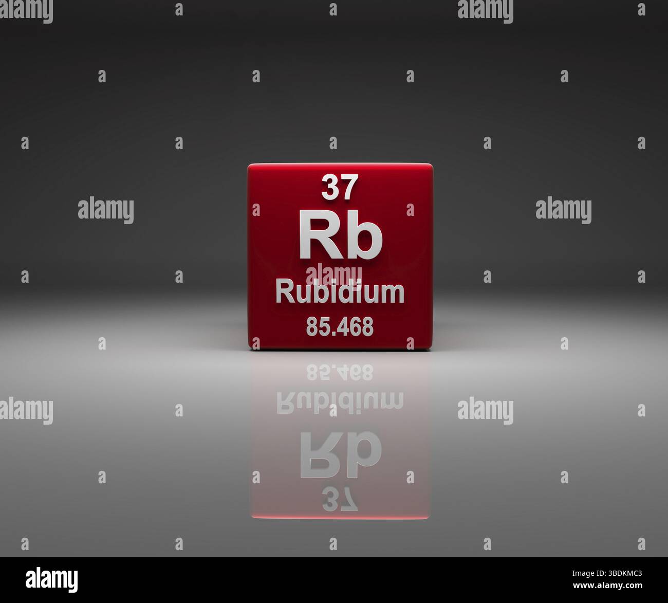 Cube with Rubidium number 37 periodic table, 3d rendering Stock Photo - Alamy