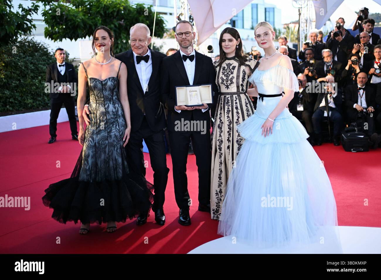 Cannes, France. 24th May, 2025. Renate Reinsve, Stellan Skarsgard, Joachim Trier, Inga Ibsdotter ...