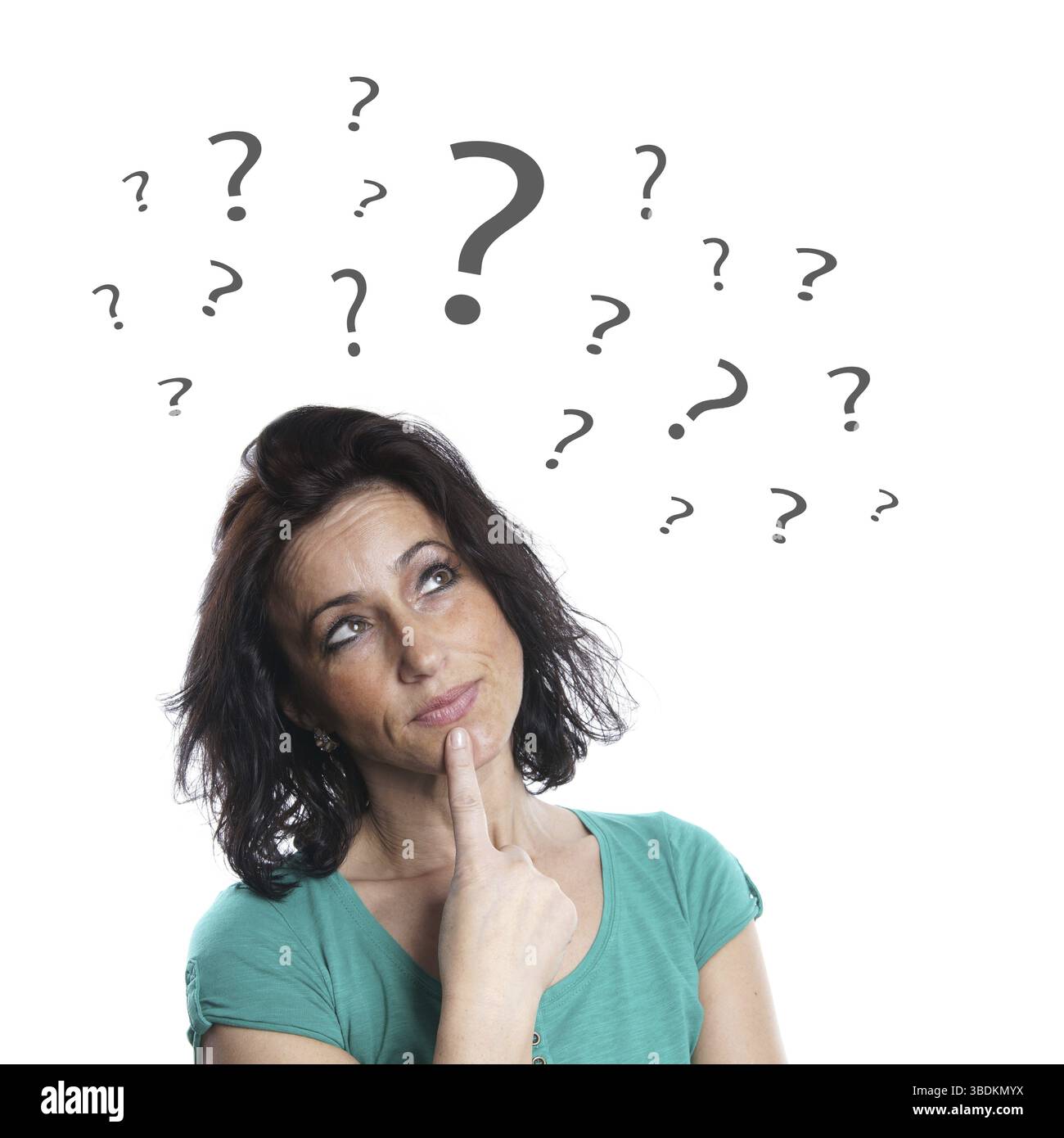 Woman question marks hi-res stock photography and images - Alamy