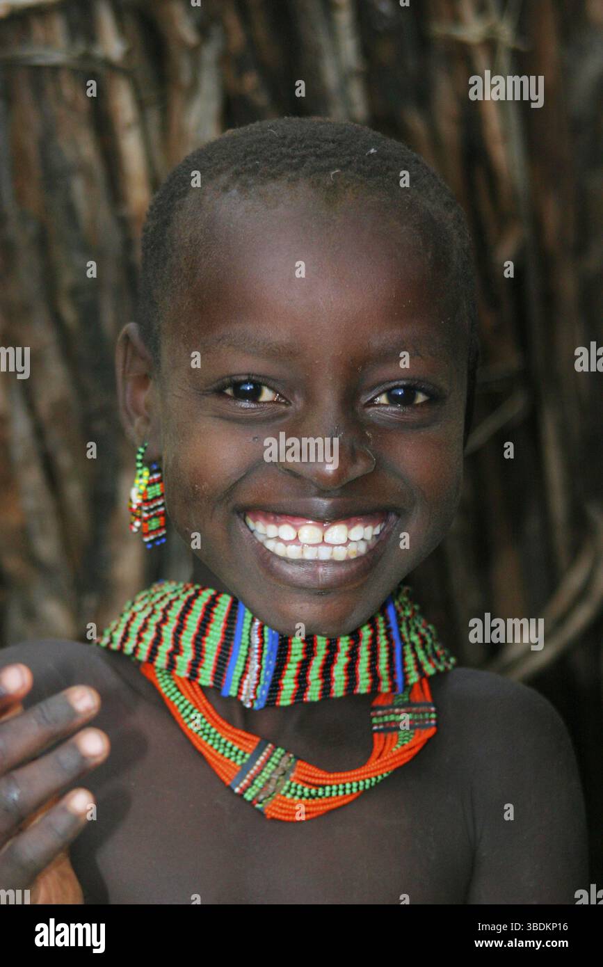 Toposa girl with glass bead jewellery, Nyanyagachor, Sudan, Africa ...