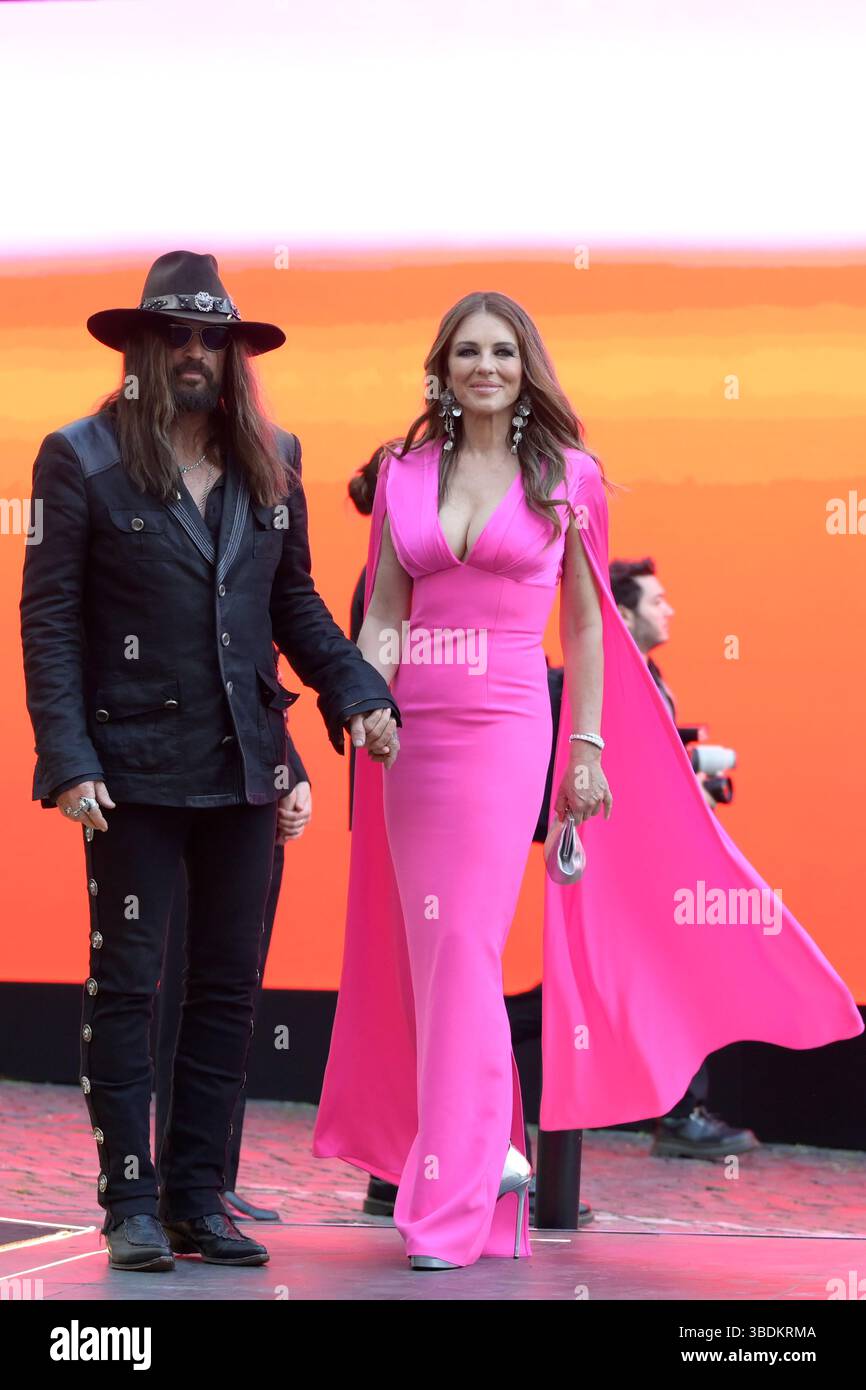 Rome, Italy. 24th May, 2025. Billy Ray Cyrus (l) and Elizabeth Hurley ...