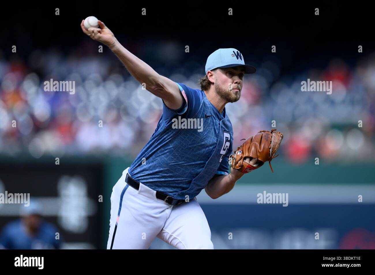 Washington Nationals starting pitcher Jake Irvin (27) in action during ...