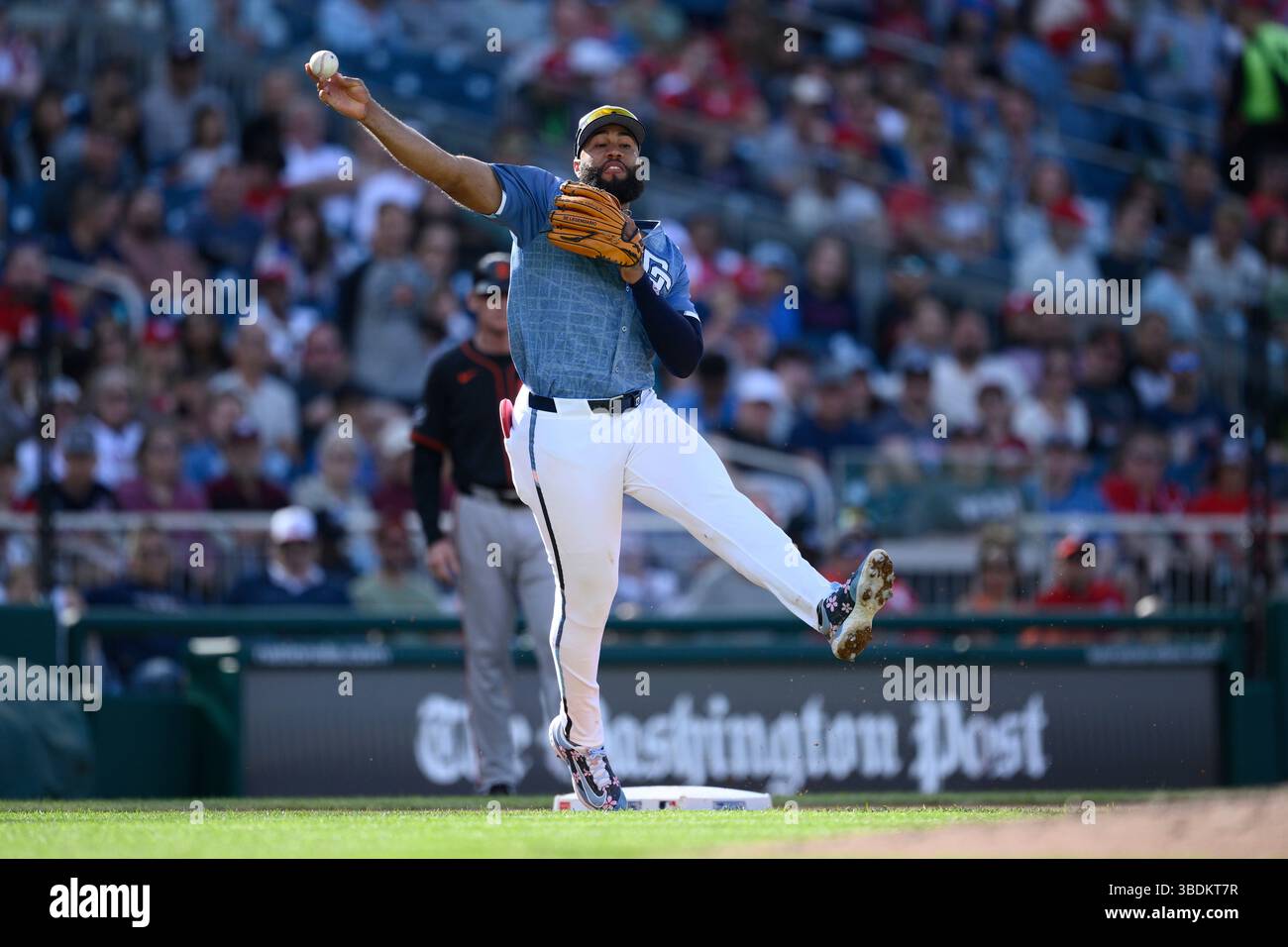 Washington Nationals third baseman Amed Rosario (13) in action during a ...