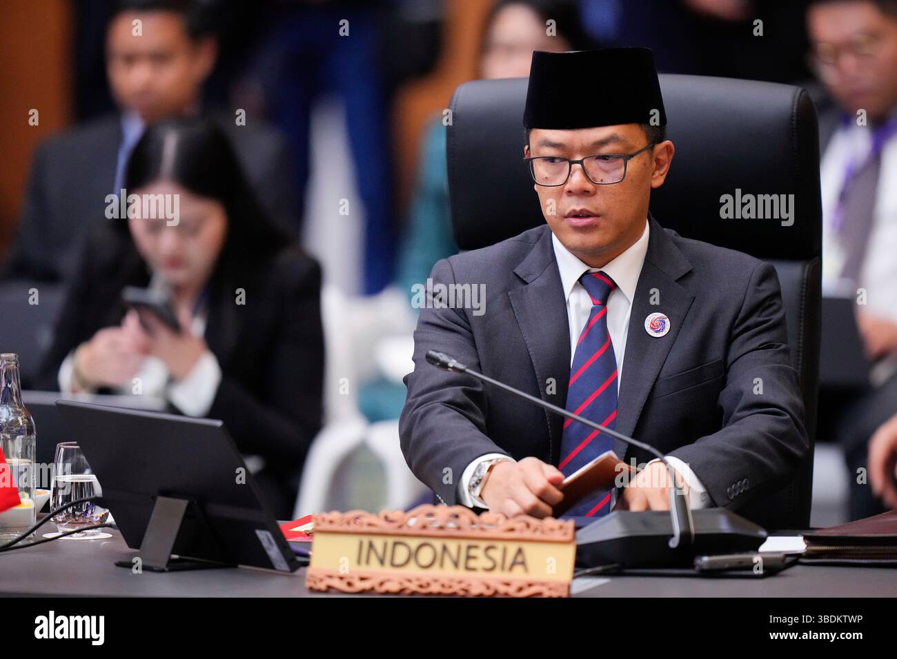 Indonesia's Foreign Minister Sugiono, attends the Association of ...