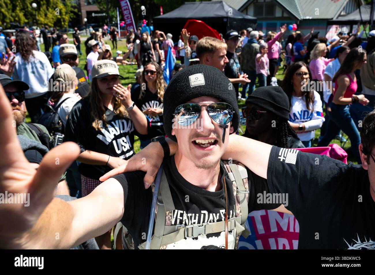 Seattle, USA. 24th May 2025. The Mayday USA Don’t Mess With Our Kid’s ...