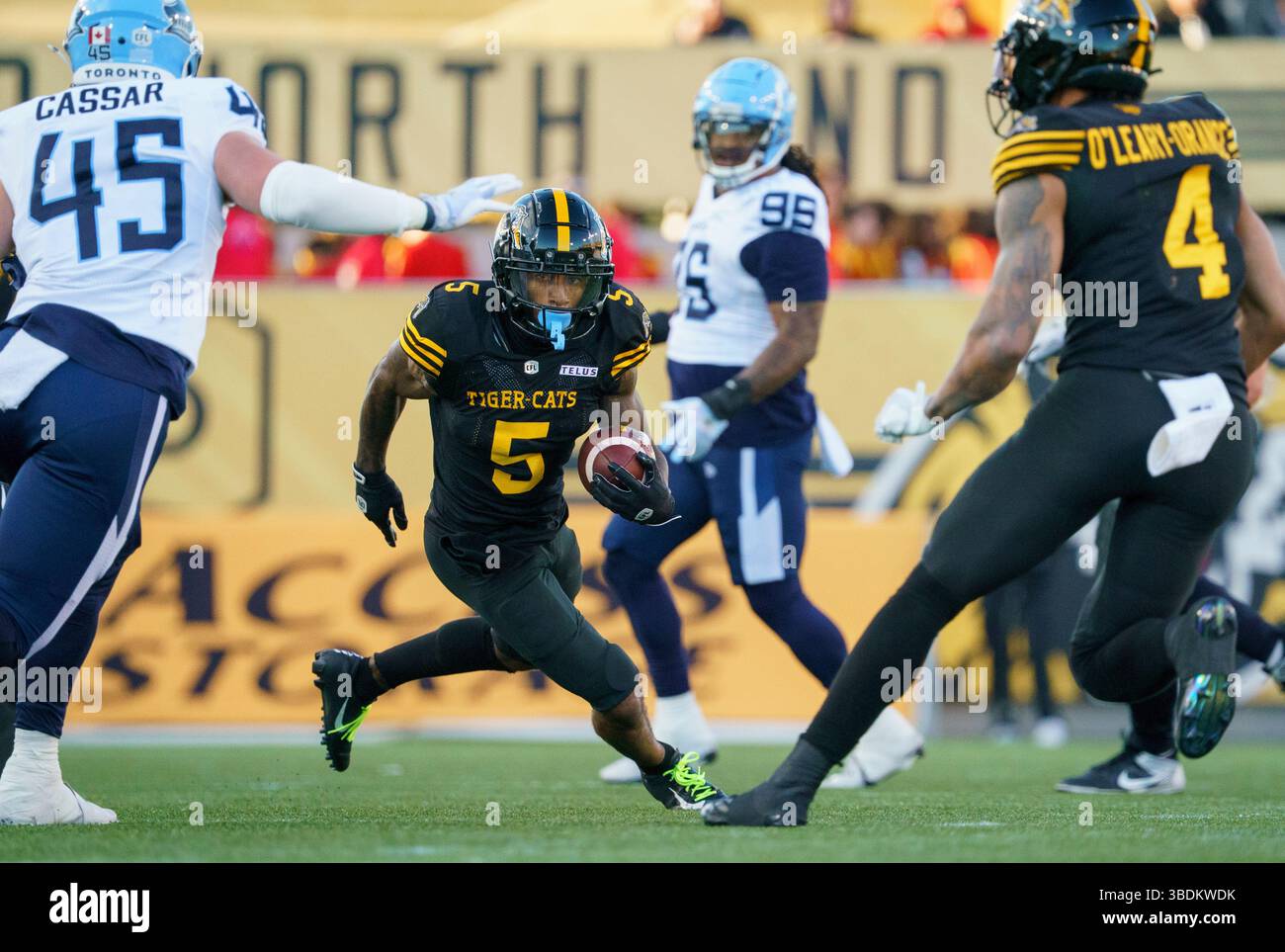 Hamilton, Canada. 24th May, 2025. Hamilton Tiger Cats running back Greg ...