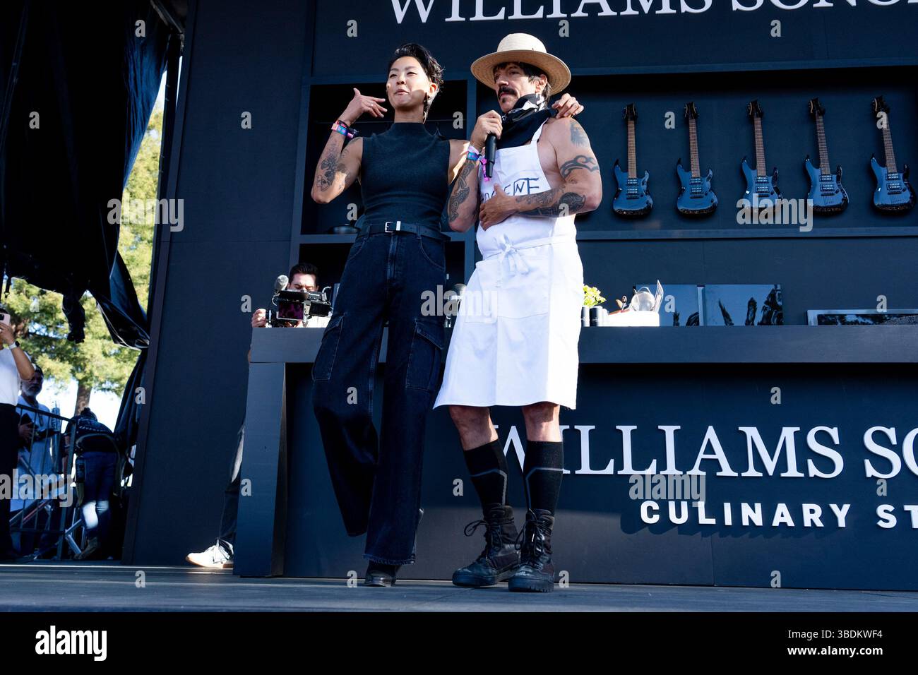 Anthony Kiedis, left, and Kristen Kish are seen on the Williams Sonoma ...
