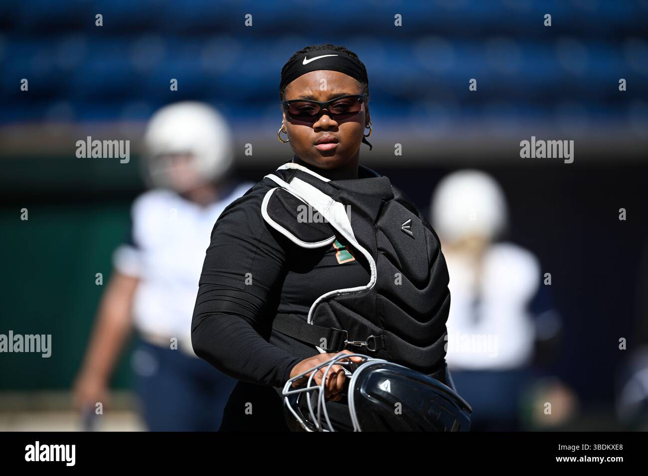 Florida A&M catcher Tiana Davis during an NCAA college softball game ...