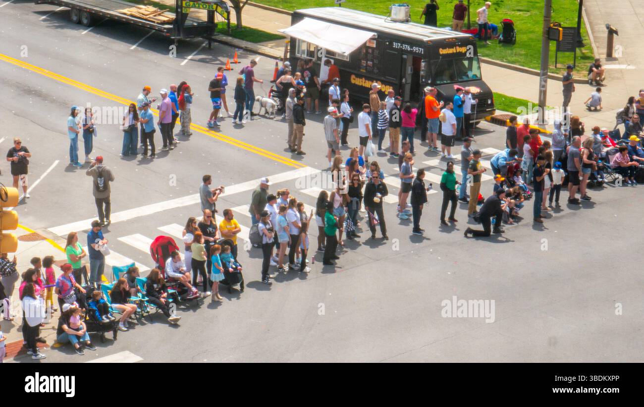Indianapolis, USA. 24th May, 2025. Crowds of spectators watching the ...