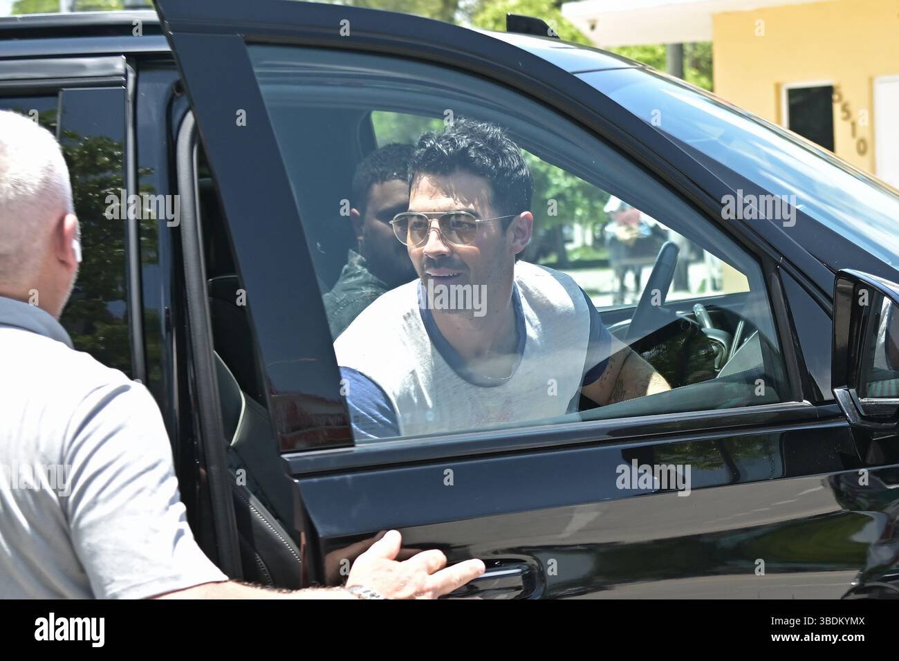 Joe Jonas attends a pop-up event at Sweat Records in Miami, where he ...