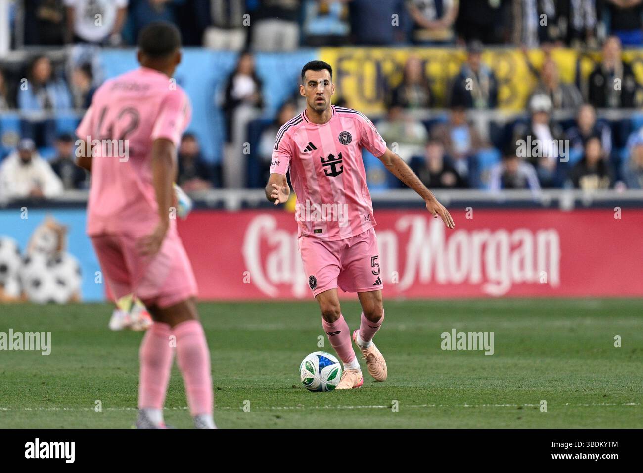CHESTER, PA - MAY 24: Inter Miami midfielder Sergio Busquets #5 looks ...