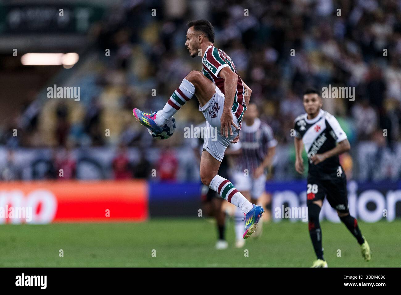 RIO DE JANEIRO, BRAZIL - MAY 24: Rene Rodrigues of Fluminense controls ...