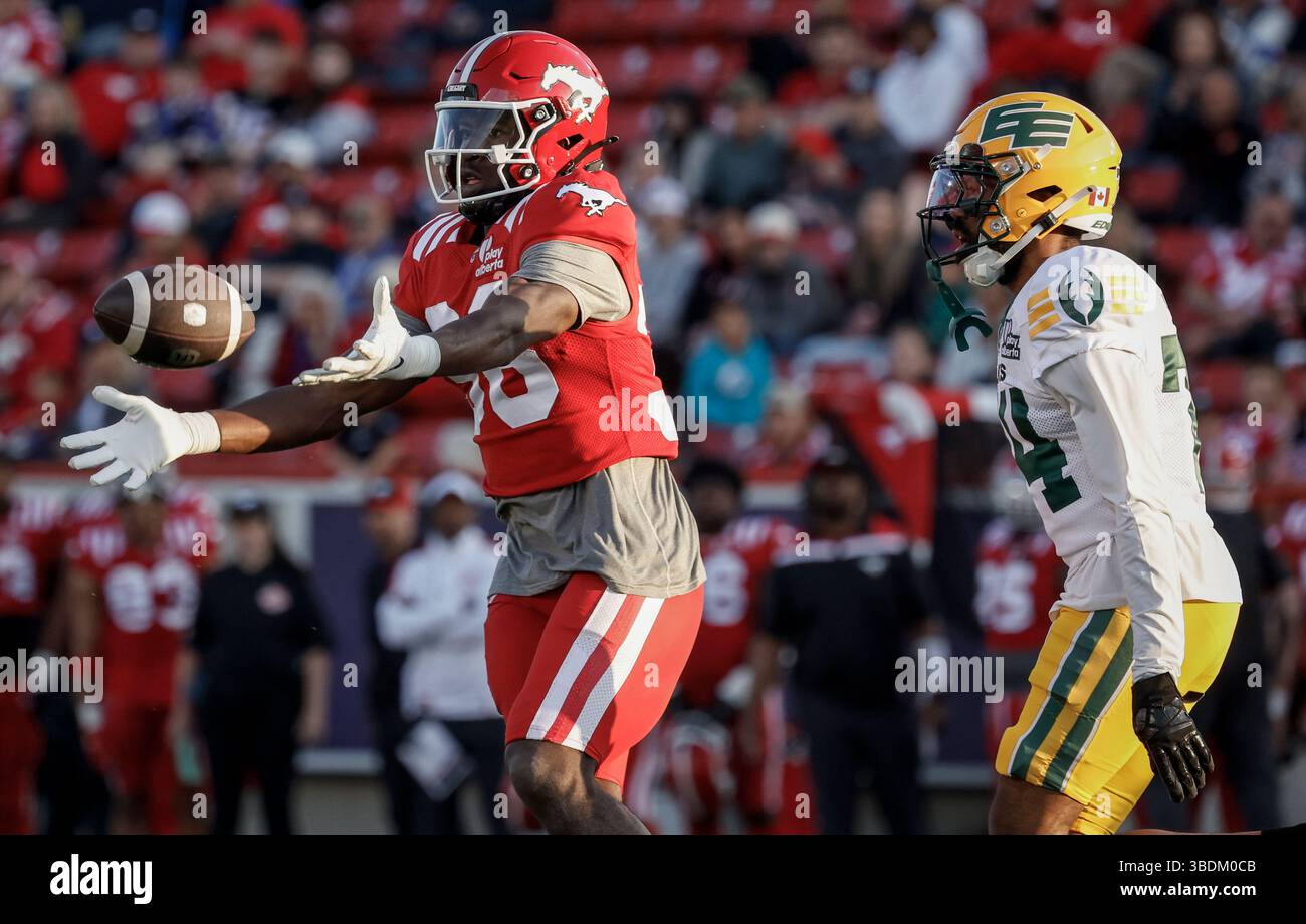 Calgary, Canada. 24th May, 2025. Edmonton Elks' Christopher Jackson ...