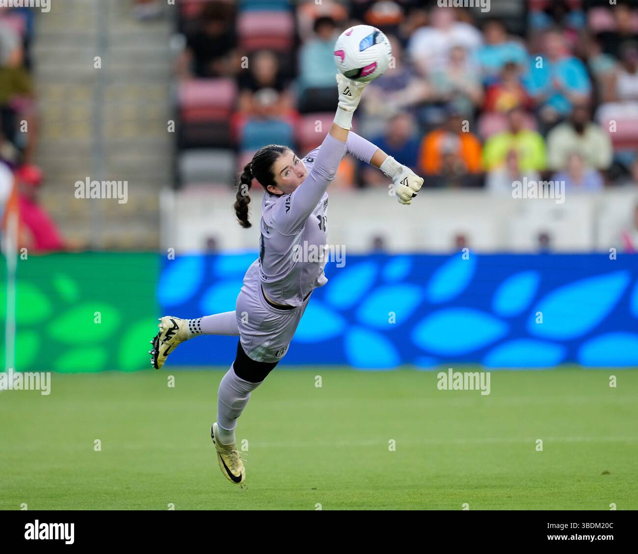 Houston, Texas, USA. 24th May, 2025. Bay FC goalkeeper JORDAN SILKOWITZ ...