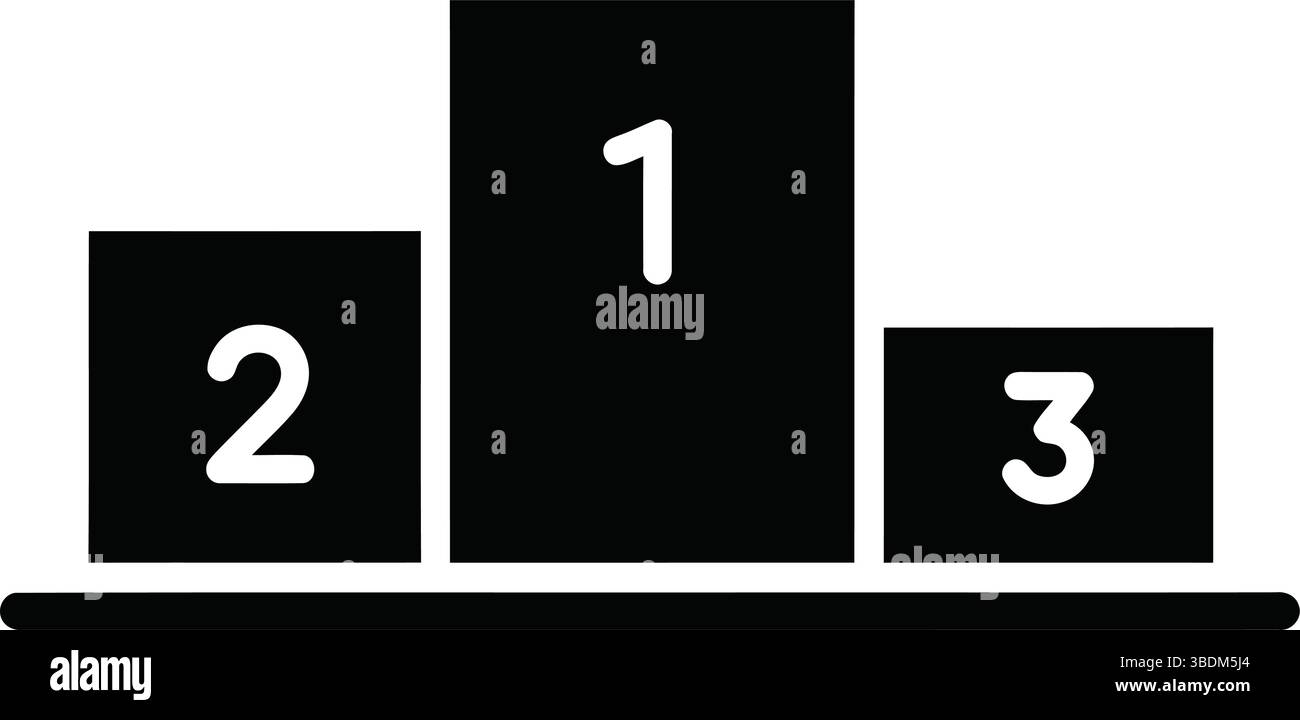 Minimalist Black and White Podium with Numbers 1, 2, and 3 – Symbol of ...