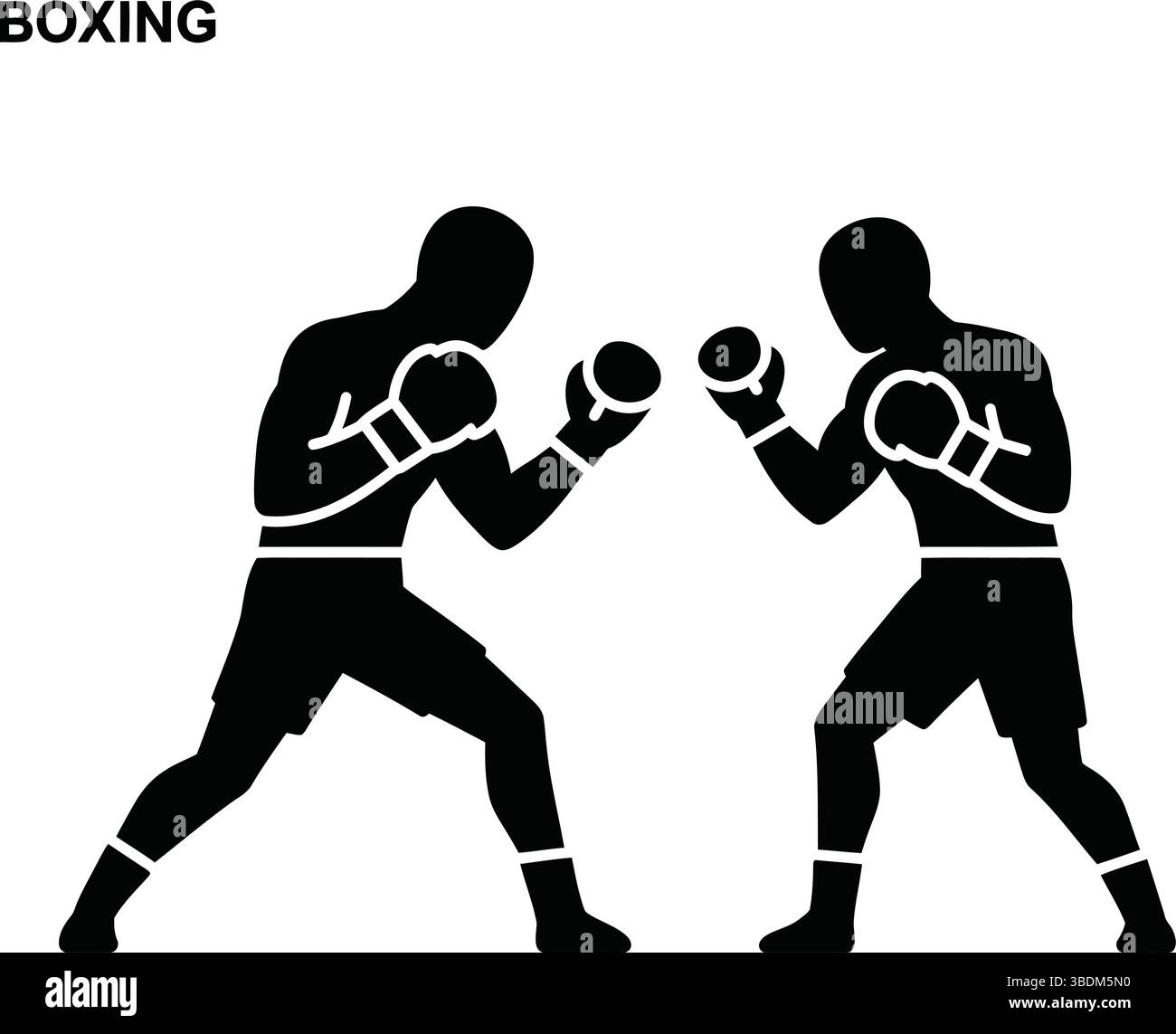 Boxing Silhouette of Two Fighters in Stance Stock Vector Image & Art ...
