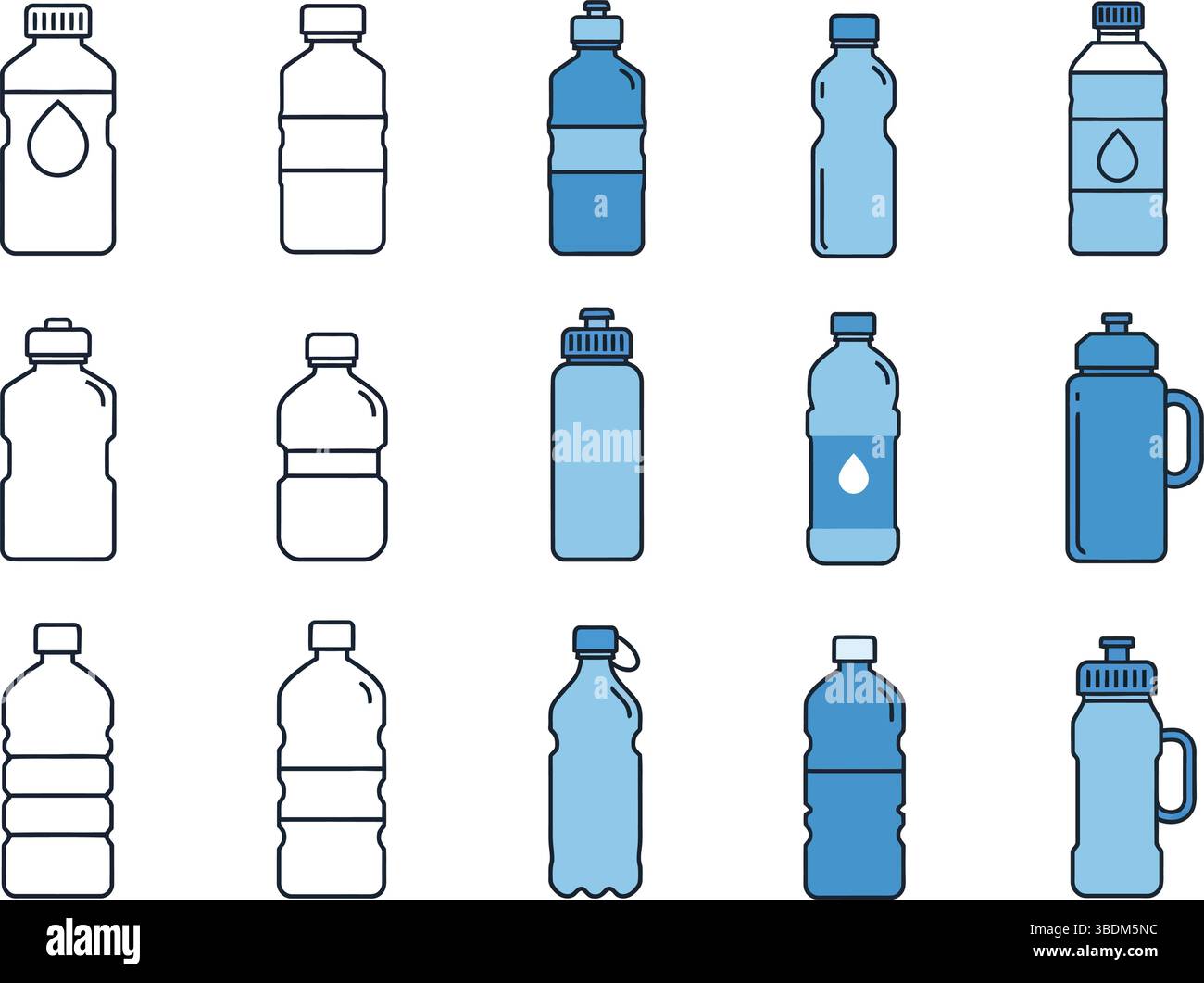 Collection of Various Water Bottle Designs Stock Vector Image & Art - Alamy