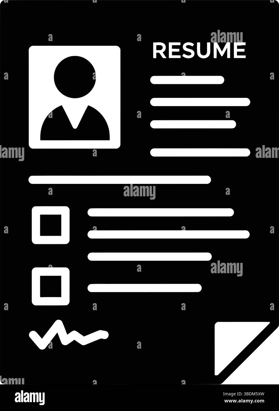 Minimalist Resume Icon – Professional CV Representation Stock Vector Image & Art - Alamy