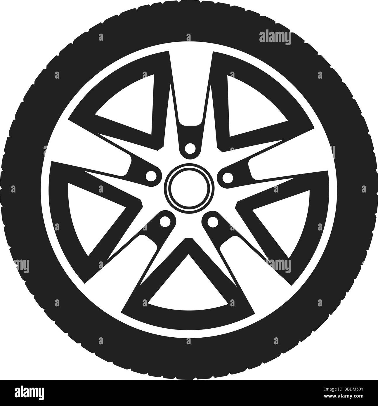 Black and White Car Wheel Rim Illustration Stock Vector Image & Art - Alamy