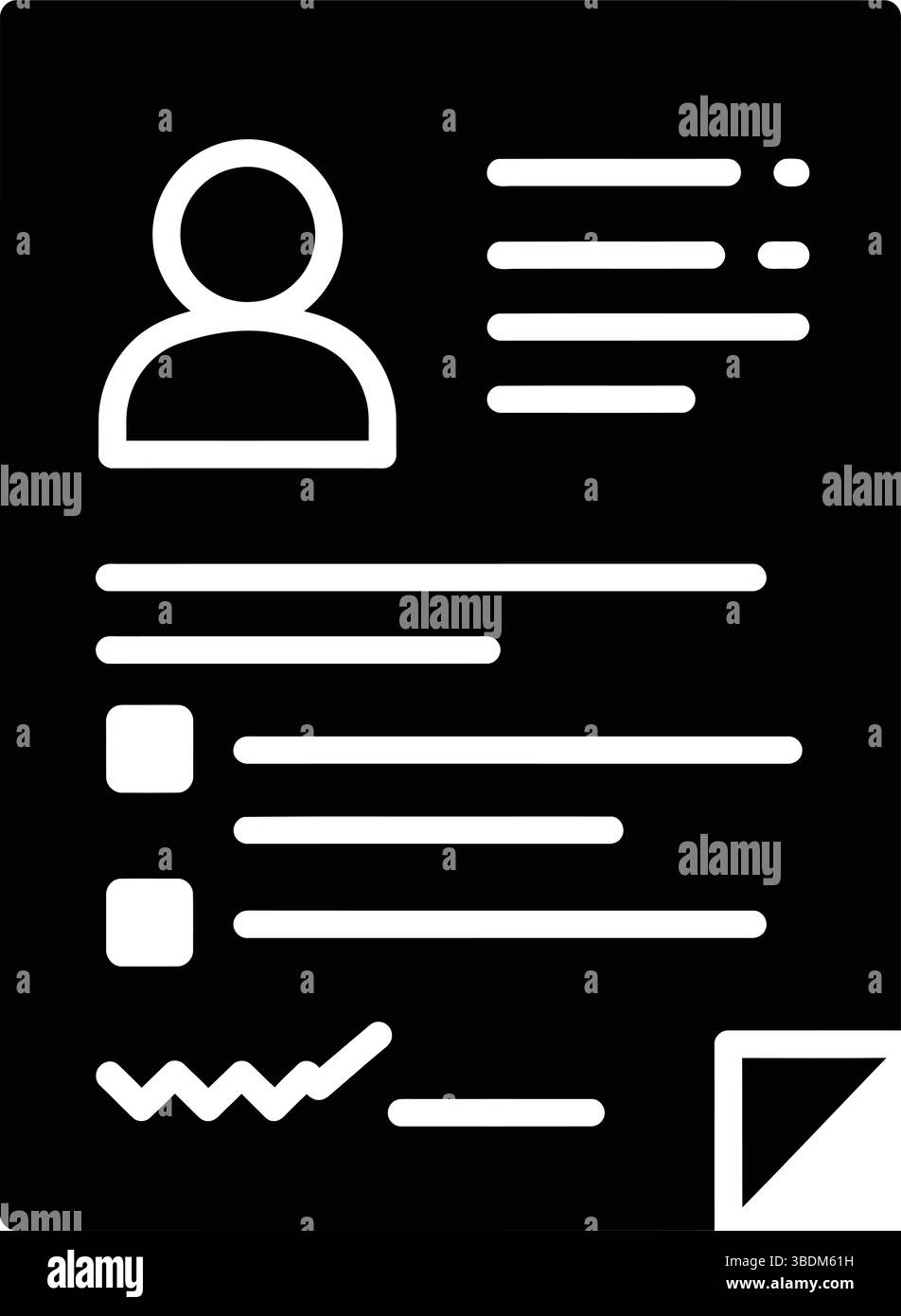 Minimalist Resume Icon – Professional CV Representation Stock Vector ...