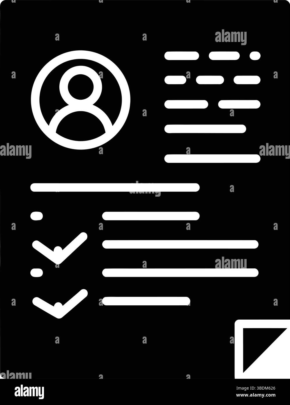 Minimalist Resume Icon – Professional CV Representation Stock Vector ...