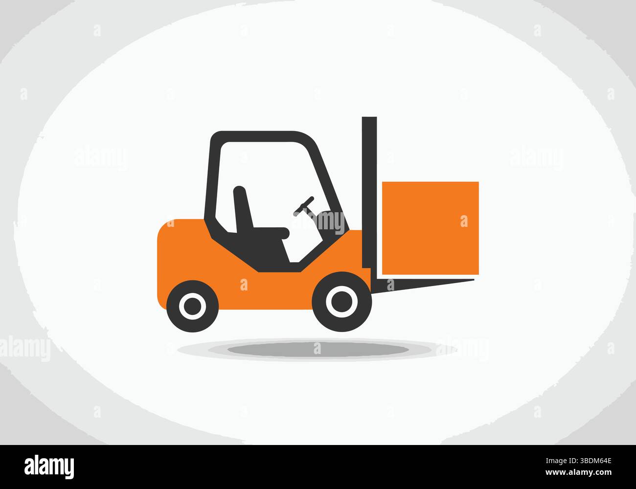 Forklift Silhouette with Orange and Black Color Scheme Stock Vector ...