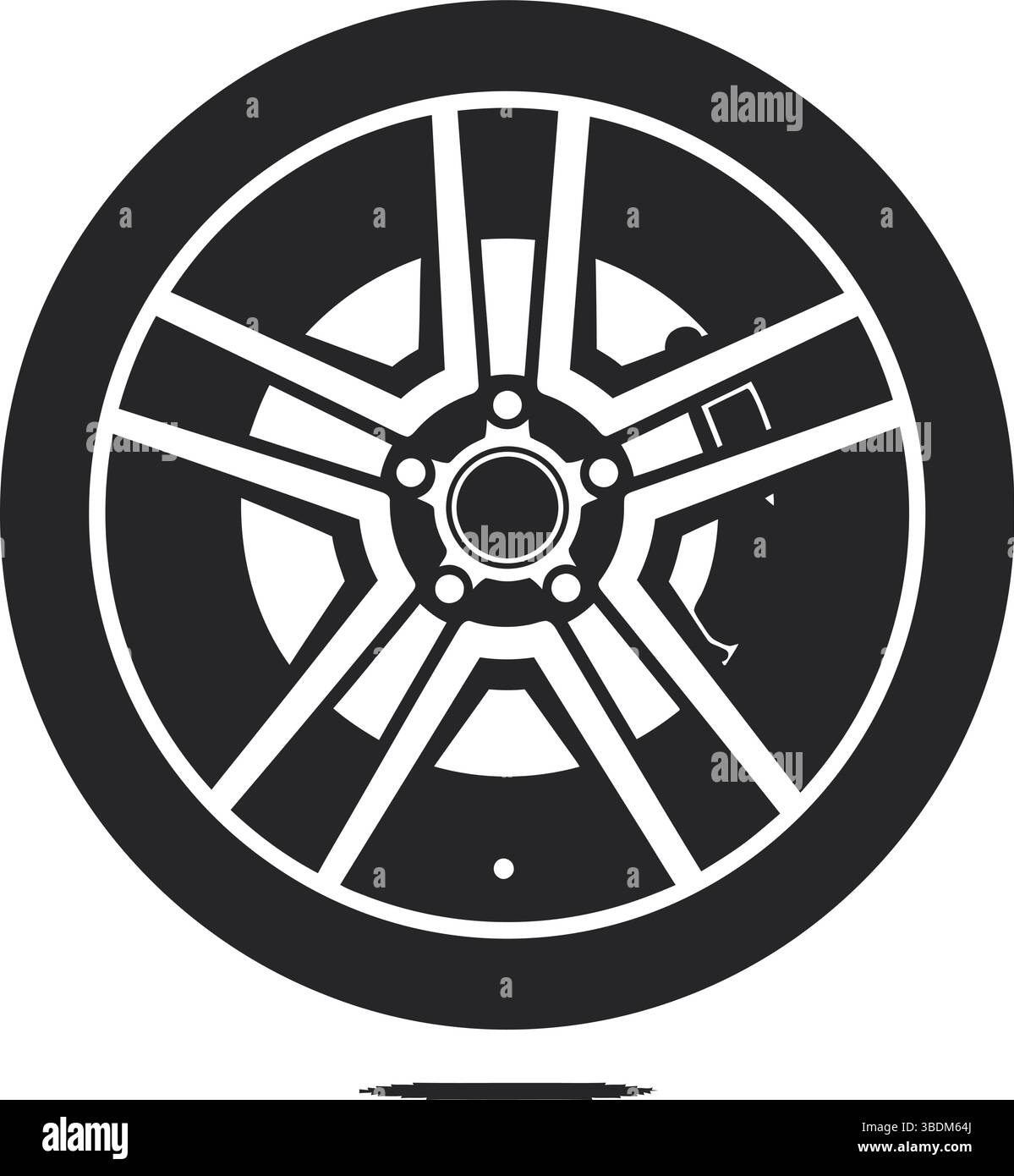 Black and White Car Wheel Rim Illustration Stock Vector Image & Art - Alamy