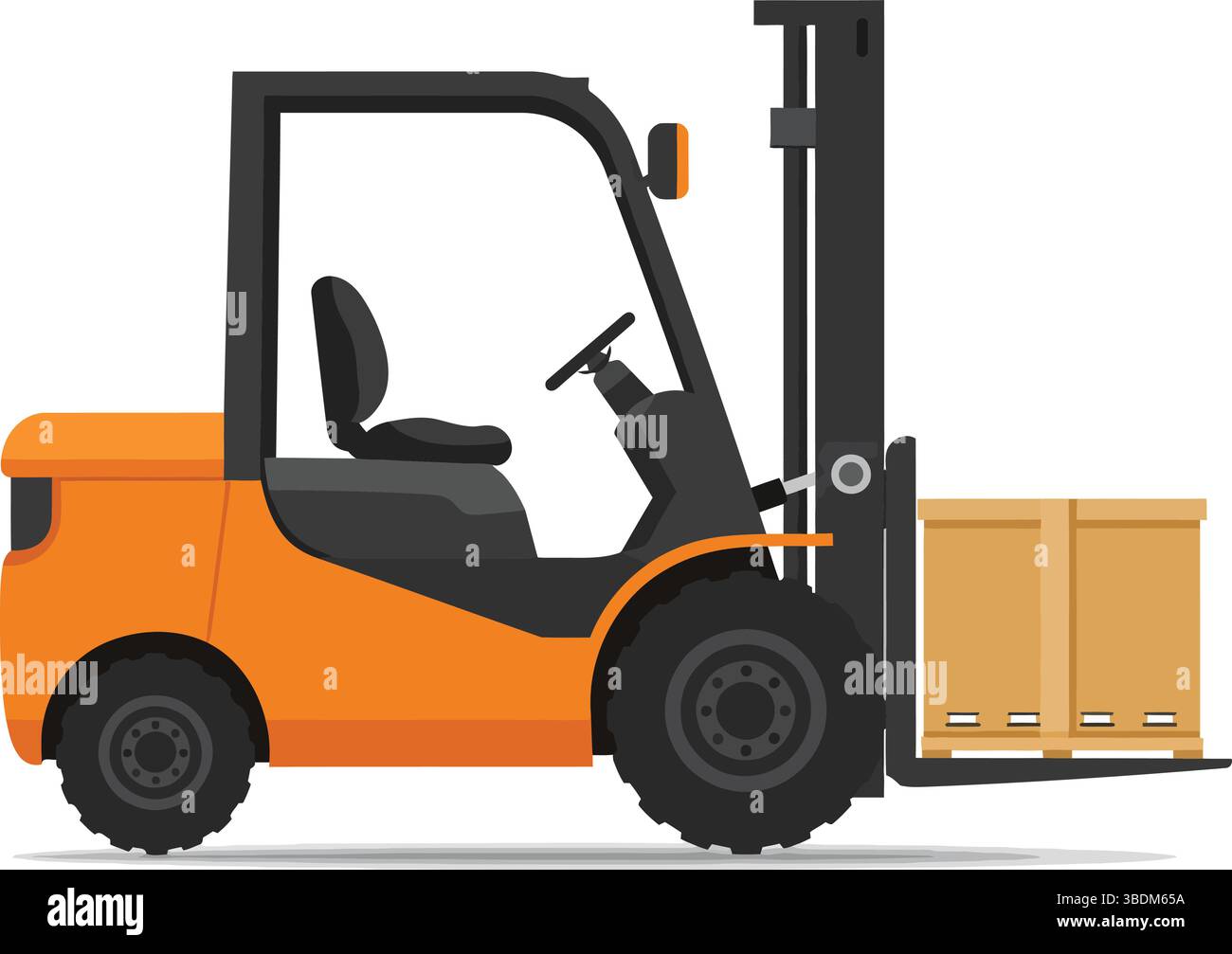 Forklift Silhouette with Orange and Black Color Scheme Stock Vector ...