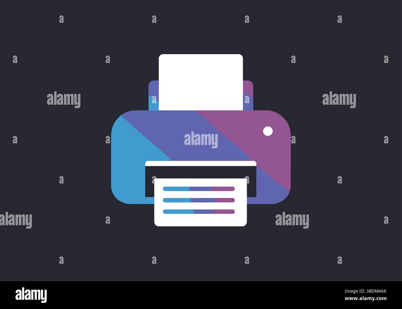 Blue Printer Icon with Document Stock Vector Image & Art - Alamy