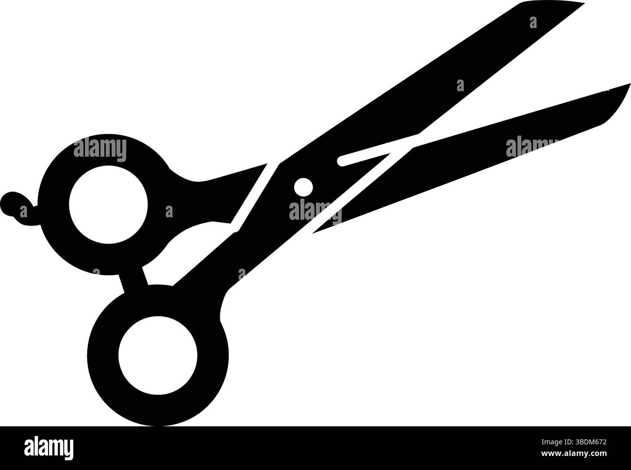 Minimalist Black Silhouette of Scissors Against White Background Stock ...