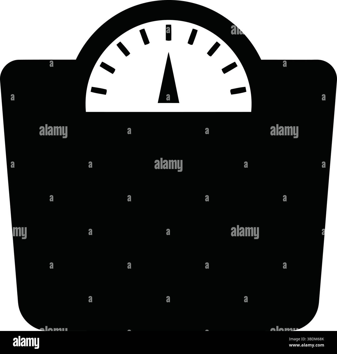 Minimalist Weighing Scale Icon - Black and White Silhouette Stock ...