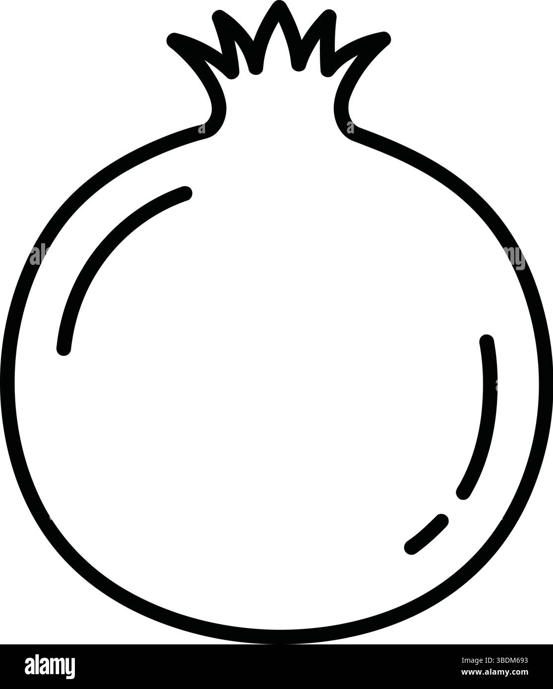 Minimalist Black-and-White Outline Drawing of a Pomegranate Stock ...