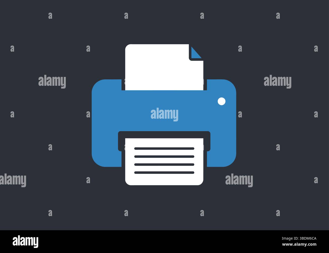 Blue Printer Icon with Document Stock Vector Image & Art - Alamy
