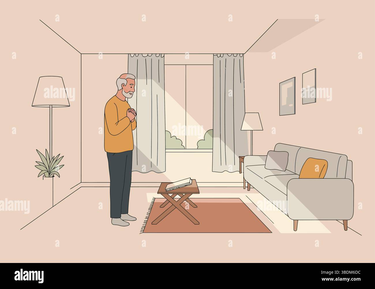 Orange light in room Stock Vector Images - Alamy