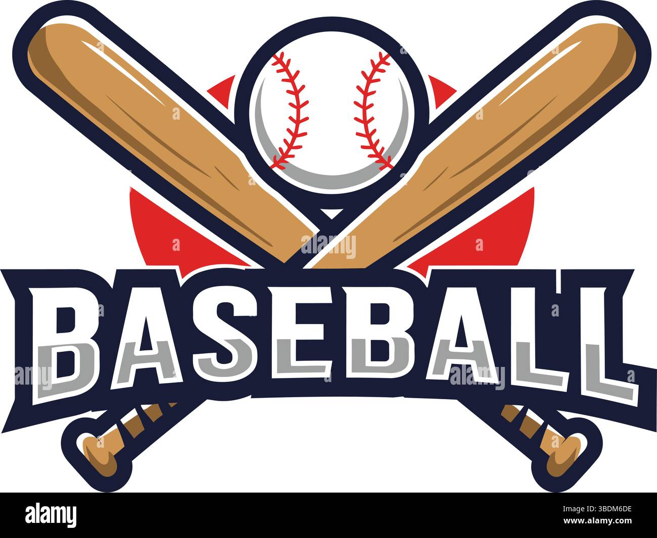 Baseball Logo with Crossed Bats and Ball Stock Vector Image & Art - Alamy