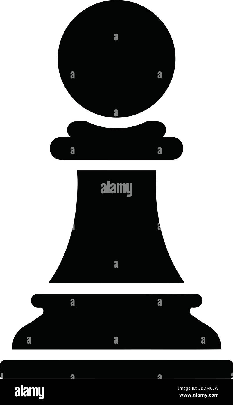Chess Pawn Silhouette – Strategic Symbol of the Game Stock Vector Image ...