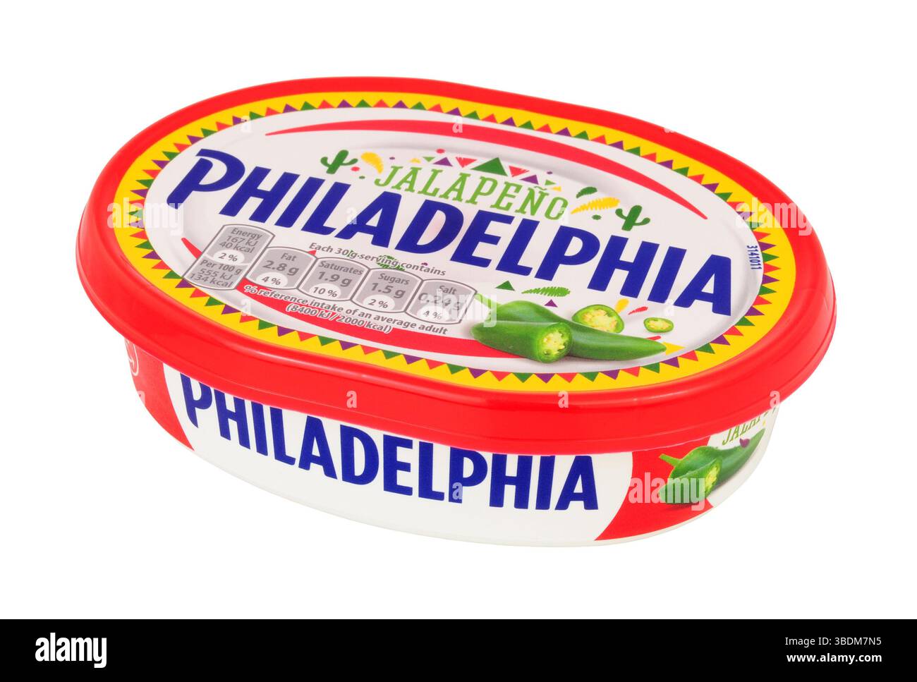 Philadelphia jalapeno pepper soft cheese spread in a 170g tub Stock ...