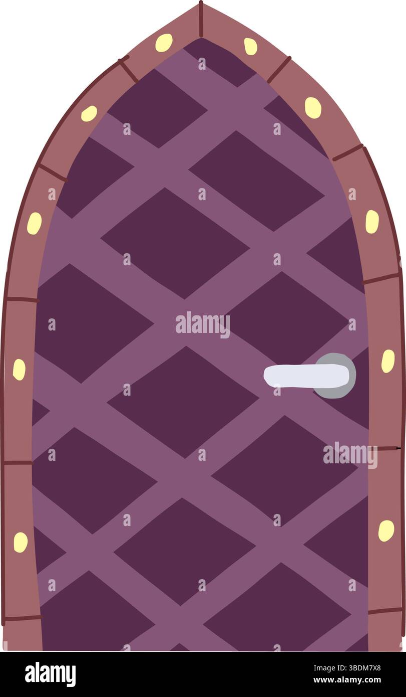 hinges ancient medieval door cartoon vector illustration Stock Vector ...