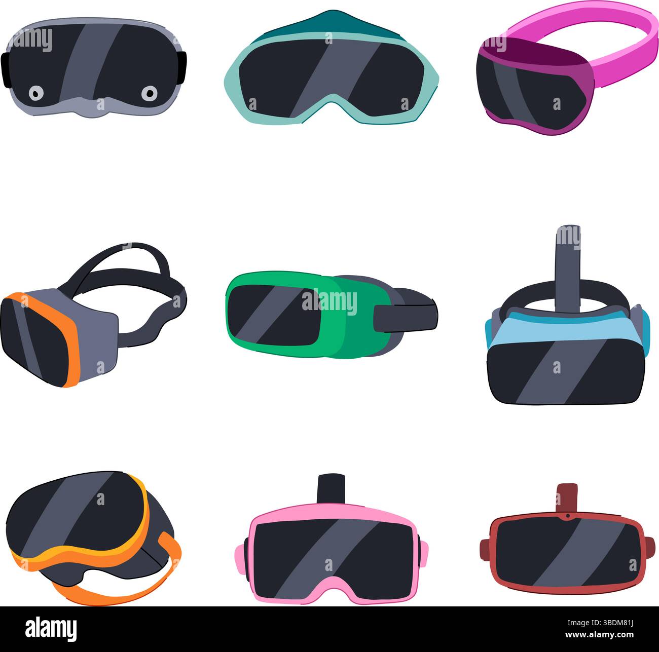 augmented reality ar glasses set cartoon vector illustration Stock ...