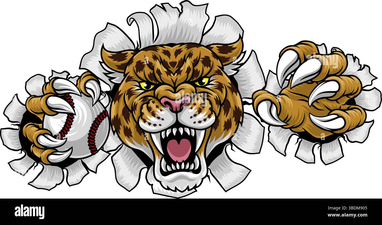 Jaguar Leopard Cheetah Panther Baseball Mascot Stock Vector Image & Art ...